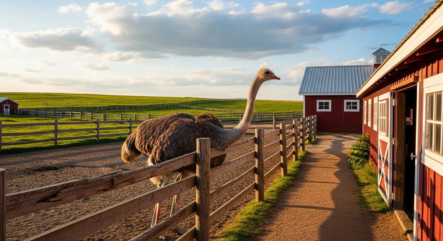 Ever Wondered Where a Giant Bird Like an Ostrich Calls Home on a Farm ...